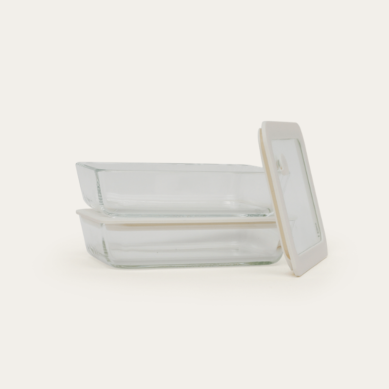 Glass Food Containers | Rectangle Set of 2 | Oven Safe