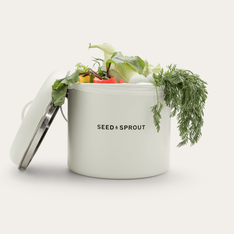 Kitchen Compost Bin | Mushroom White | Stainless Steel