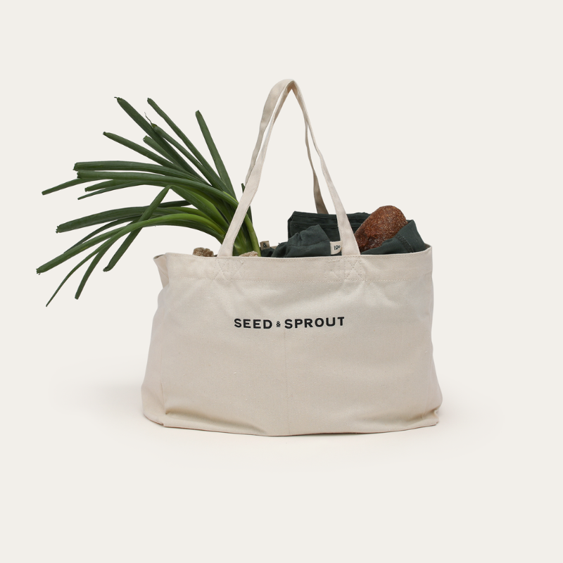 Seed & Sprout Tote Bag | Tote Bag With Pockets | Shopping Tote