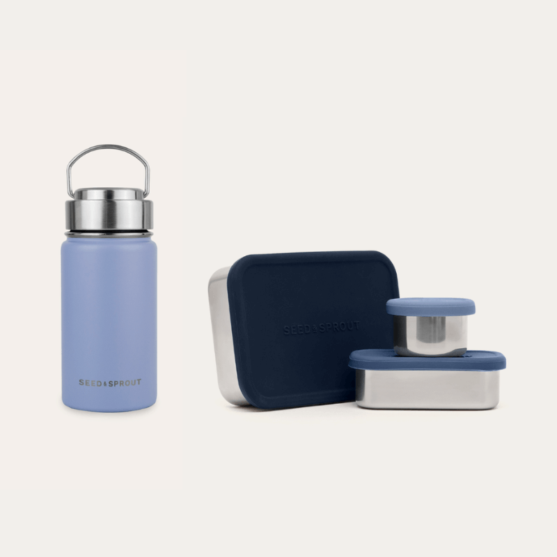 Snack & Hydration Set | Crunchpot Food Container, Pots & Drink Bottle