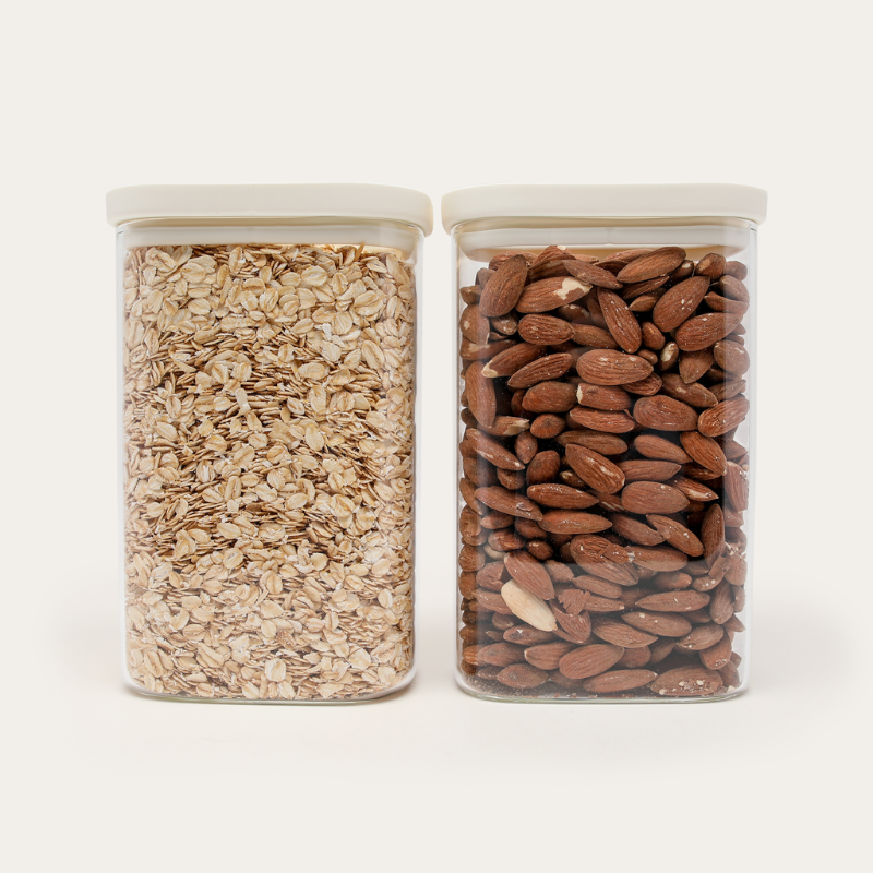 Glass Pantry Storage Containers | Rectangle Canisters 2pk