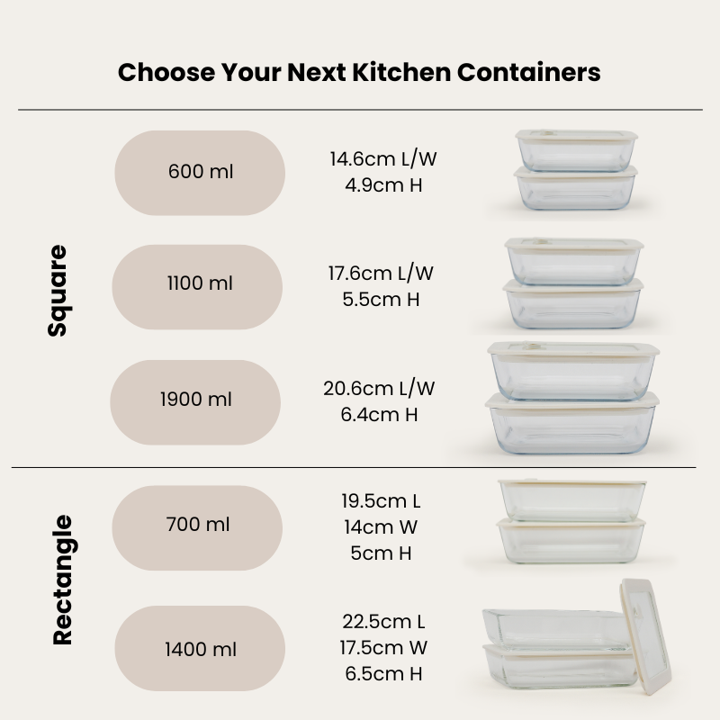 Food Prep & Storage | Glass Meal Prep Containers