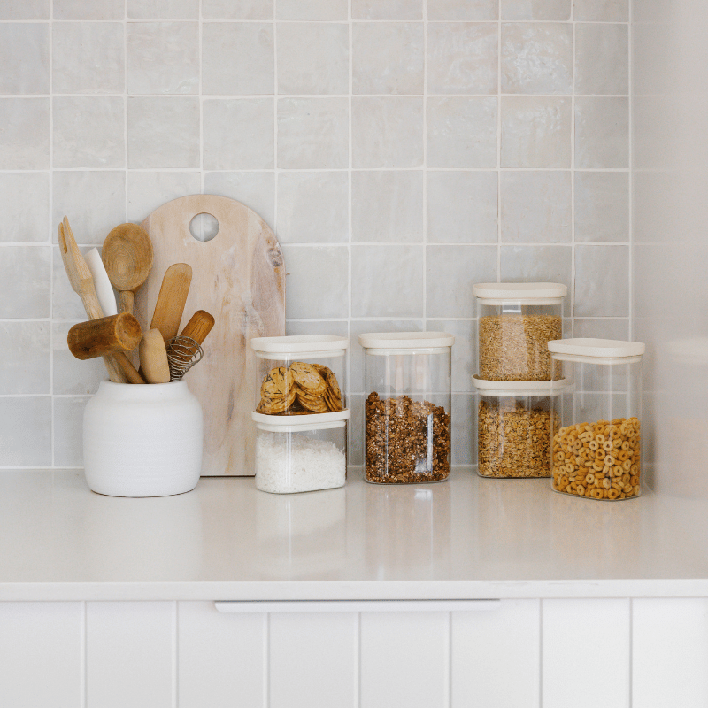 Glass Pantry Storage Containers | Rectangle Canisters 2pk