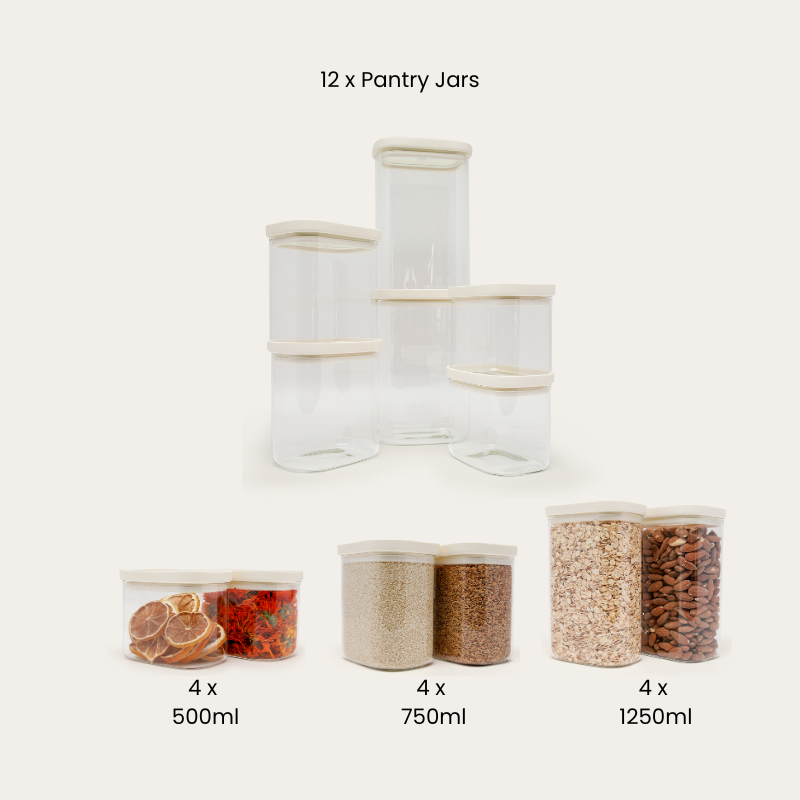 Glass Pantry Storage Containers | Rectangle Canisters 2pk