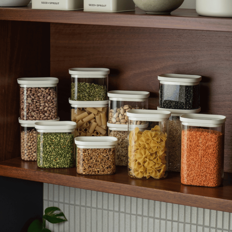 Glass Pantry Storage Containers | Rectangle Canisters 2pk