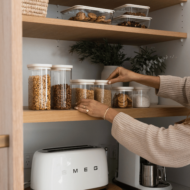 Glass Pantry Storage Containers | Rectangle Canisters 2pk