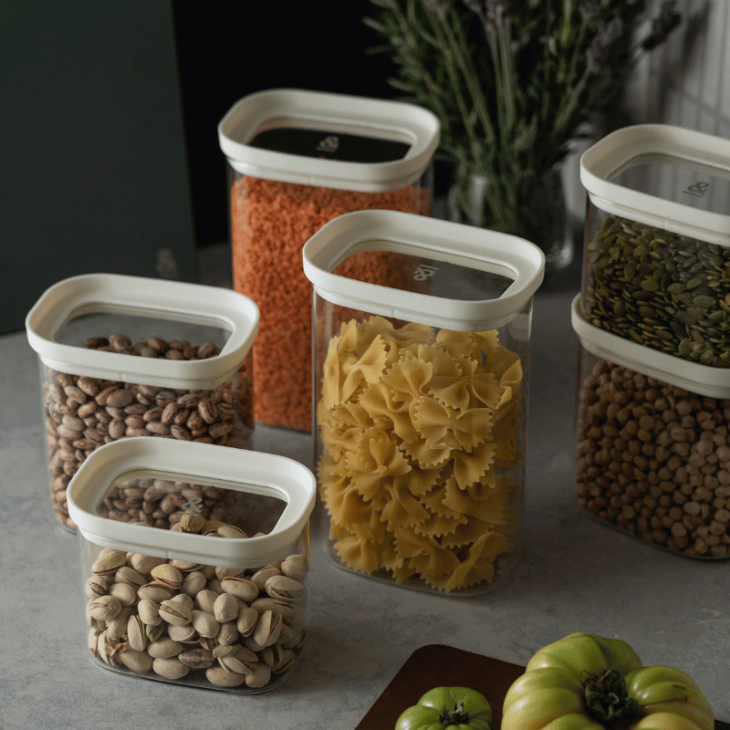 Glass Pantry Storage Containers | Rectangle Canisters 2pk