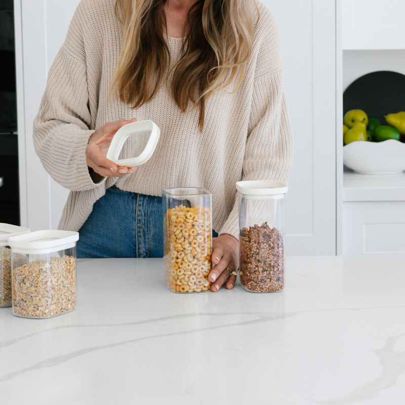 Glass Pantry Storage Containers | Rectangle Canisters 2pk