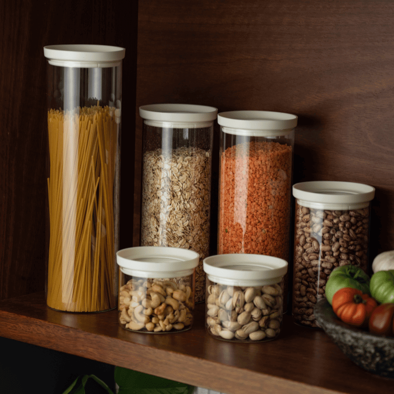 Glass Pantry Storage Jars | Pantry Shelf Organisers
