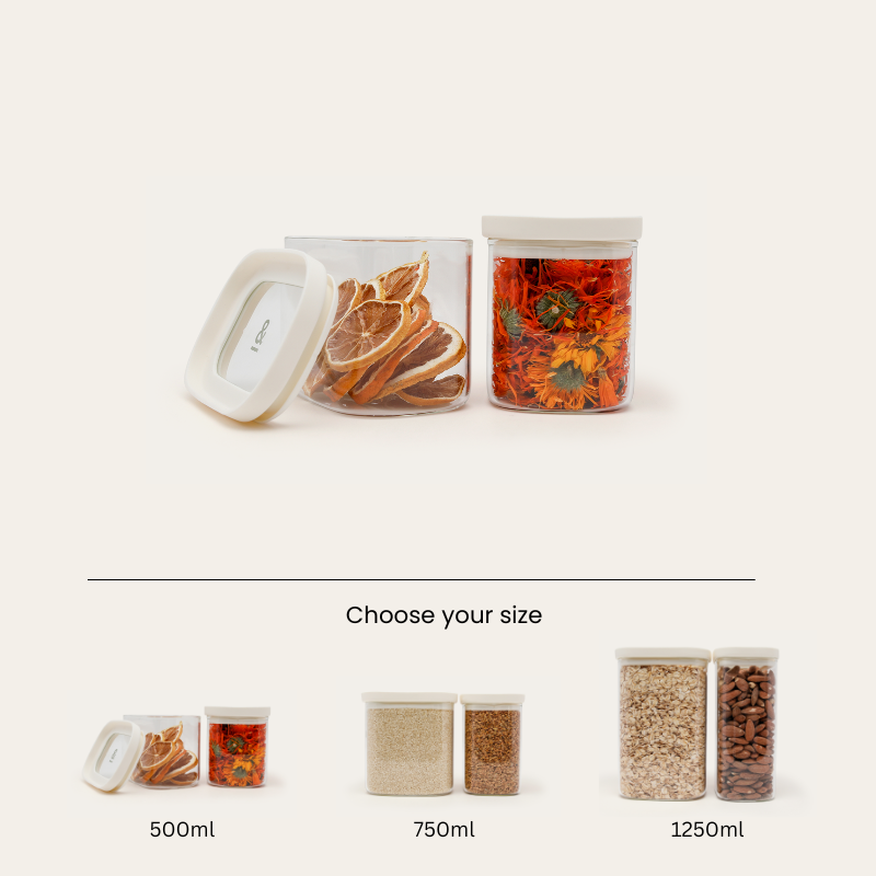 Glass Pantry Storage Containers | Rectangle Canisters 2pk