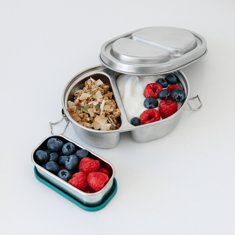 Split Snack Container | 500ml | Stainless Steel Container