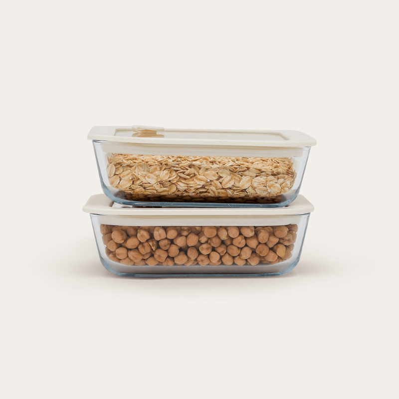Glass Food Containers | Square Set of 2 | Oven Safe